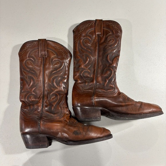 Dan Post | Shoes | Vintage Dan Post Boots Mens 8 Cowboy Western Brown ...